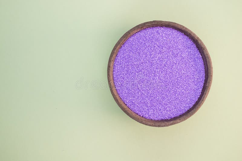 Shot of Colored Violet Sand in a Bowl Stock Photo - Image of decorative ...