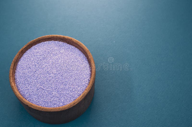 Shot of Colored Violet Sand in a Bowl Stock Image - Image of powder ...