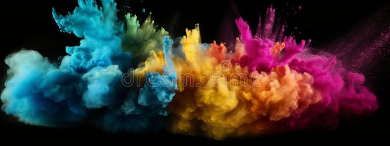 Shot of Colorful Powder Explosion Generative AI Stock Illustration ...