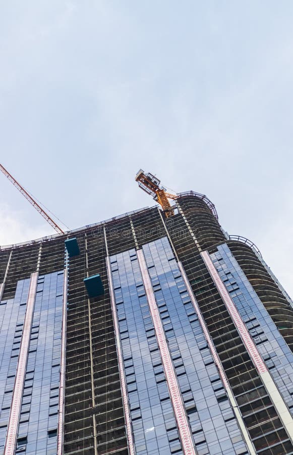 Shot of a Construction Site of Modern Building. Landscape Stock Image ...