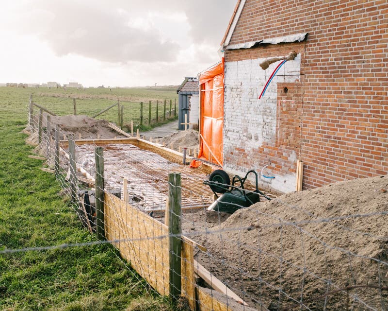 Shot of Construction Work in the Countryside Stock Image - Image of ...