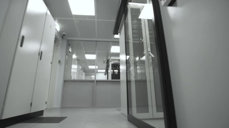 Shot of Corridor in Working Data Center Stock Footage - Video of ...