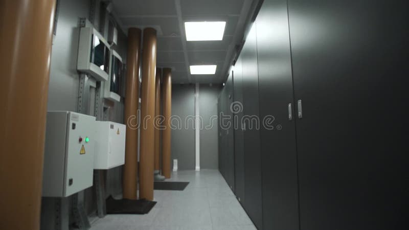 Shot of Corridor in Working Data Center Stock Footage - Video of ...