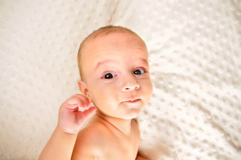 Curious little baby stock image. Image of peaceful, care - 124007637