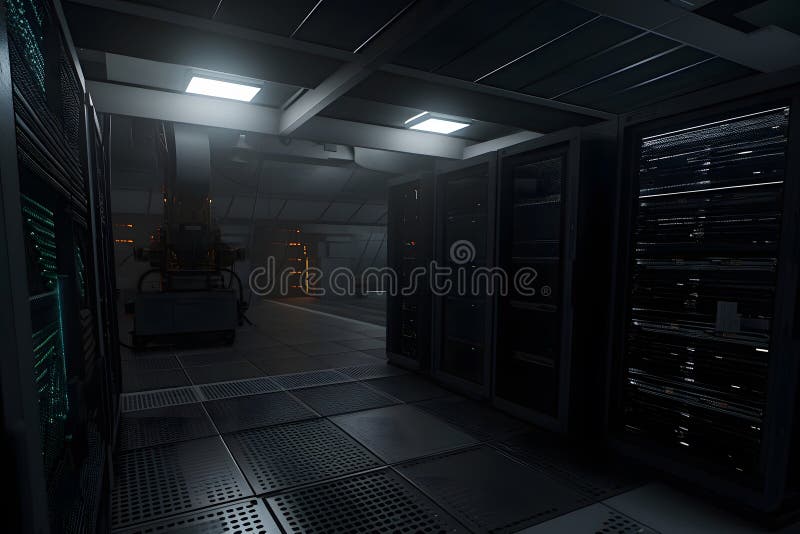 Server Racks in Computer Network Security Server Room Data Center ...