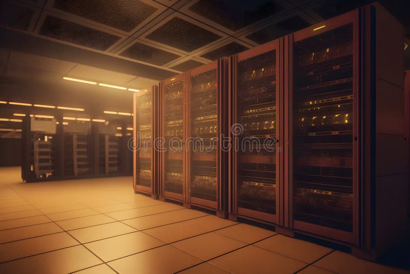 Server Racks in Computer Network Security Server Room Data Center ...