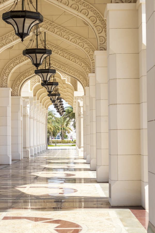 Shot of the Decorative Pillars and Arches. Exterior Stock Image - Image ...