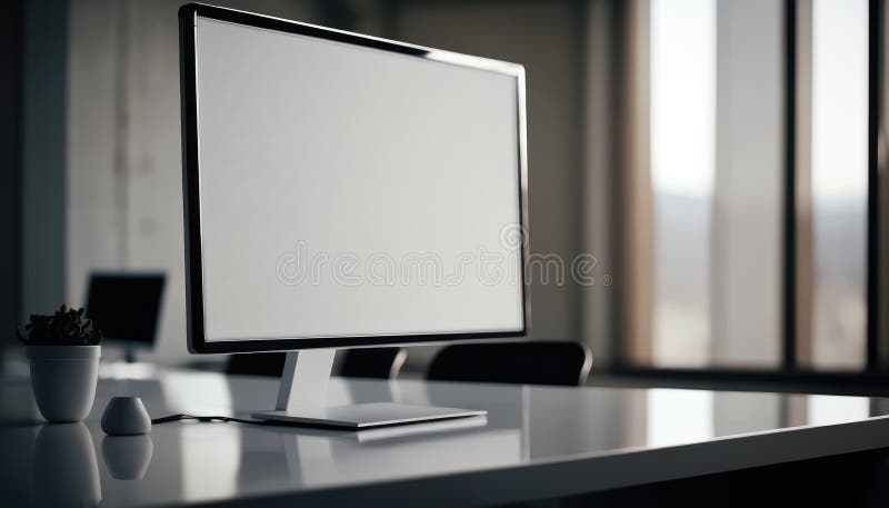 Shot of a Desktop Computer in a Creative Modern Office. Mocap Stock ...