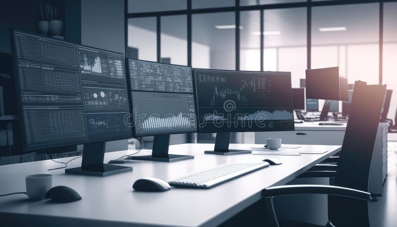 Shot of a Desktop Computer in a Creative Modern Office Stock ...