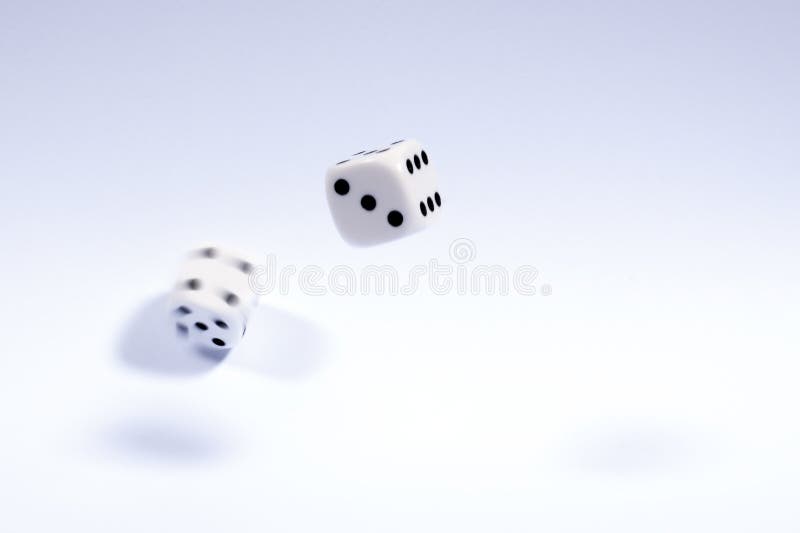 Dice Being Thrown and Bouncing Stock Photo - Image of roll, background ...
