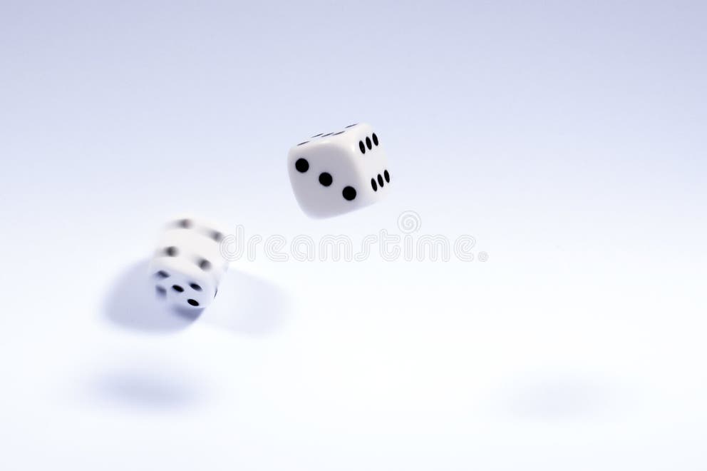 Dice Being Thrown and Bouncing Stock Photo - Image of gambling, thrown ...