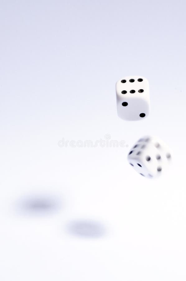 Dice Being Thrown and Bouncing Stock Photo - Image of roll, background ...