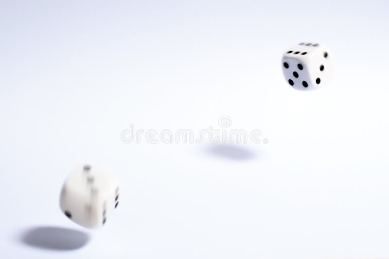 Dice Being Thrown and Bouncing Stock Photo - Image of roll, background ...