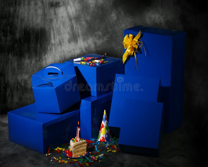 A Shot of Different Types of Blue Packaging Stock Image - Image of ...
