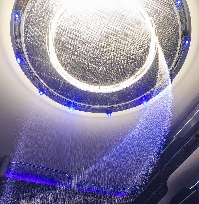 Shot of Digital Waterfall Installation. Technology Stock Photo - Image ...