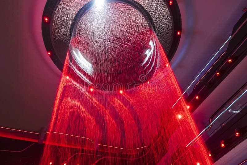 Shot of Digital Waterfall Installation. Technology Stock Image - Image ...