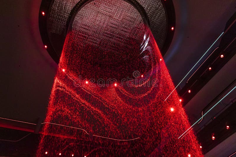 Shot of Digital Waterfall Installation. Technology Stock Photo - Image ...