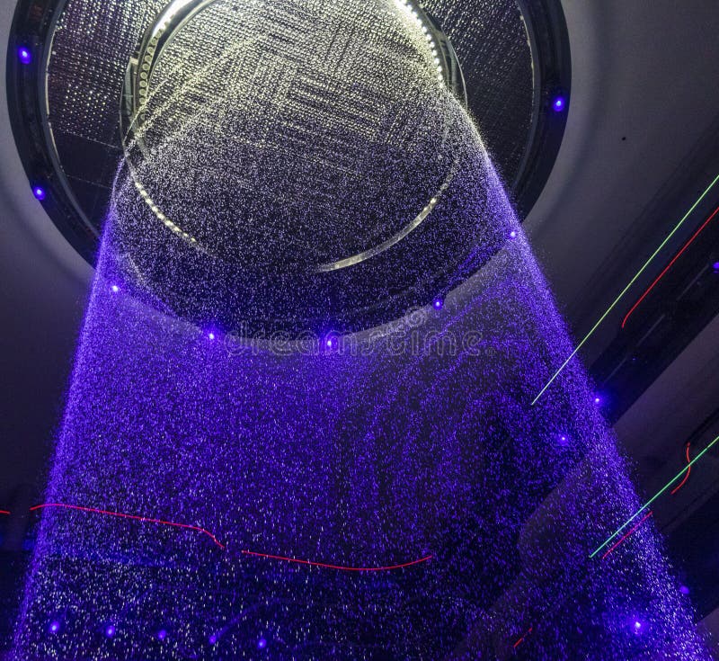 Shot of Digital Waterfall Installation. Technology Stock Photo - Image ...