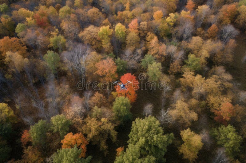 Shot of a Drone Flying Above Trees Stock Photo - Image of flying ...