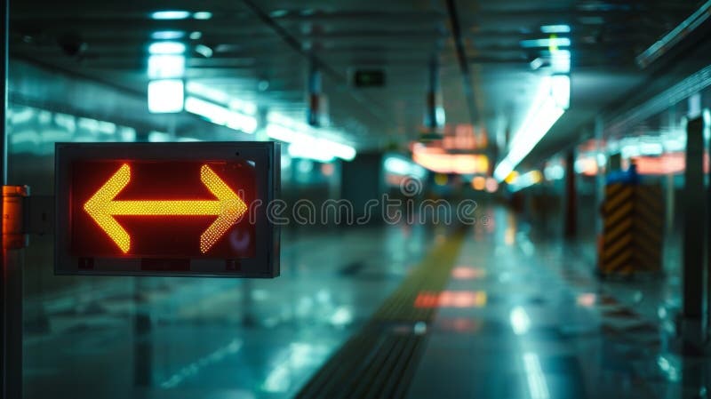 A Shot of Emergency Exit Signs Tered Throughout the Stadium for Quick ...