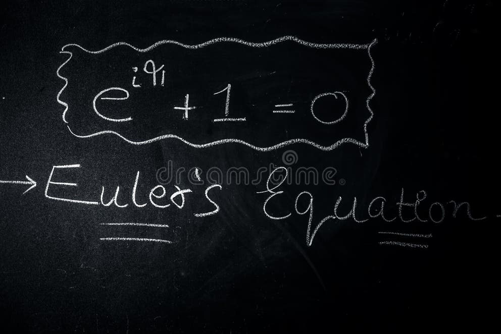 Shot of Euler`s Equation of Euler`s Identity or Euler`s Formula Written ...