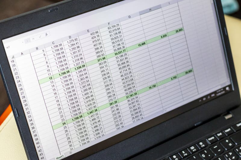 Shot of an Excel Sheet on Computer Screen Showing Bank Loan ...