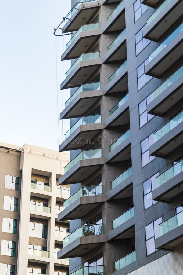Shot of a Facade of a Modern Building. City Stock Image - Image of ...