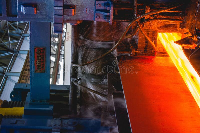 Shot of a Factory during the Work of Machineries with Hot Metals Stock ...
