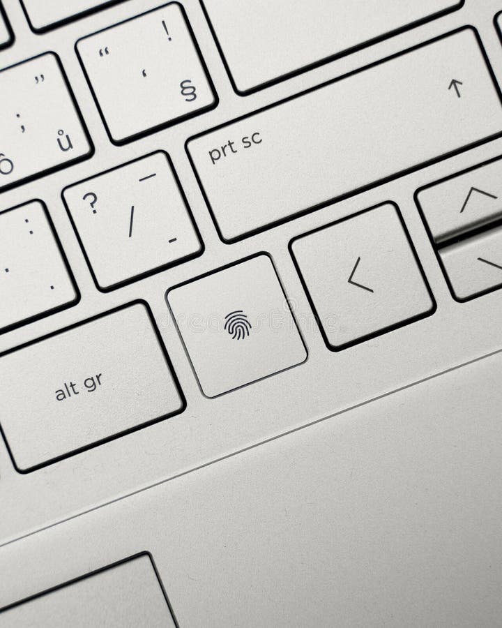 Shot of the Fingerprint Scanner on a Laptop Stock Photo - Image of ...