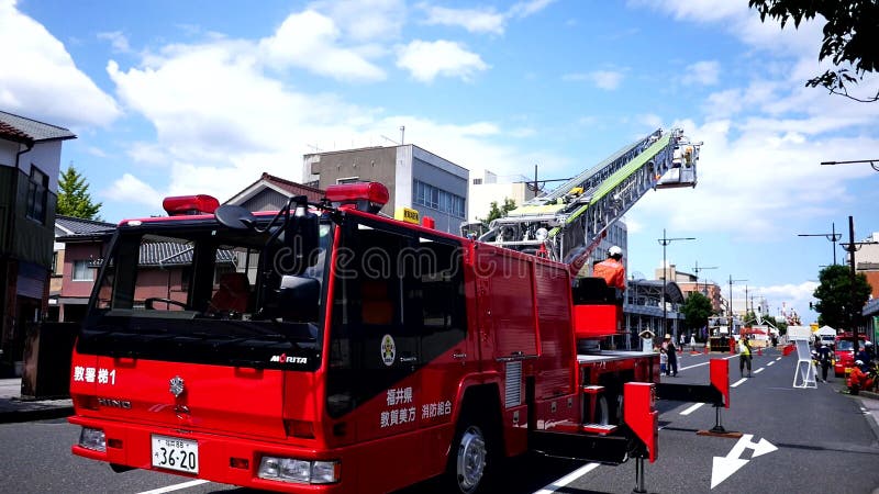Fire Fighter, Fire Engine & Fire Brigade in Training Action Stock Video ...