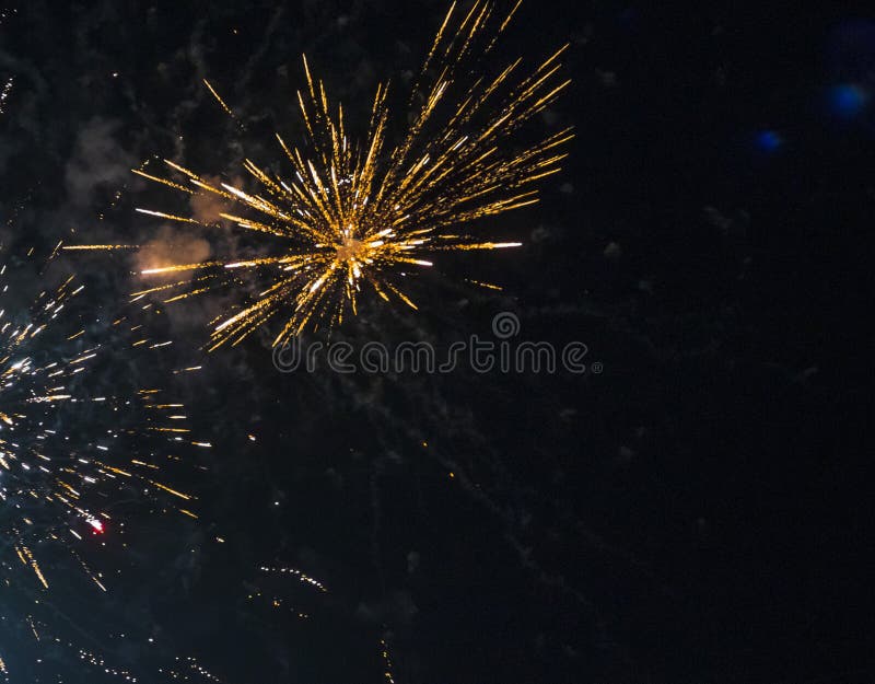 Shot of the Fireworks in the Night Sky. Celebration Stock Photo - Image ...