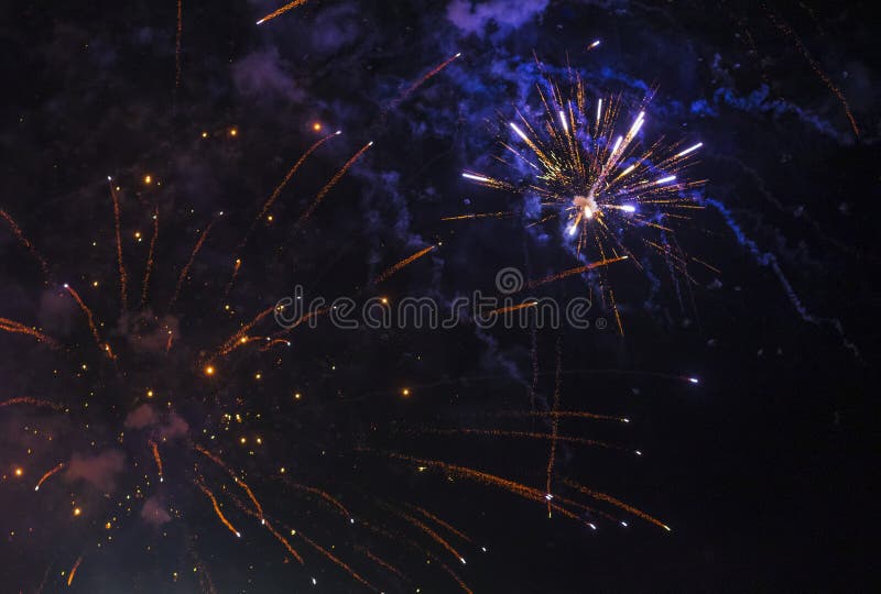 Shot of the Fireworks in the Night Sky. Celebrations Stock Image ...