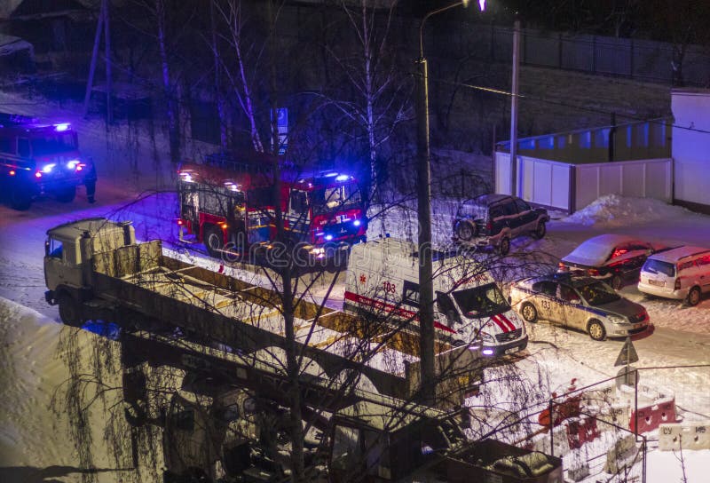 Shot of the First Response Team Working on the Scene of Freaking Road ...