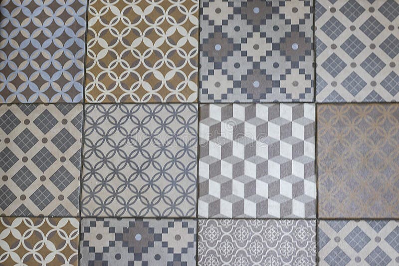 Shot of the Floor Tiles with Different Patterns. Indoor Stock Photo ...