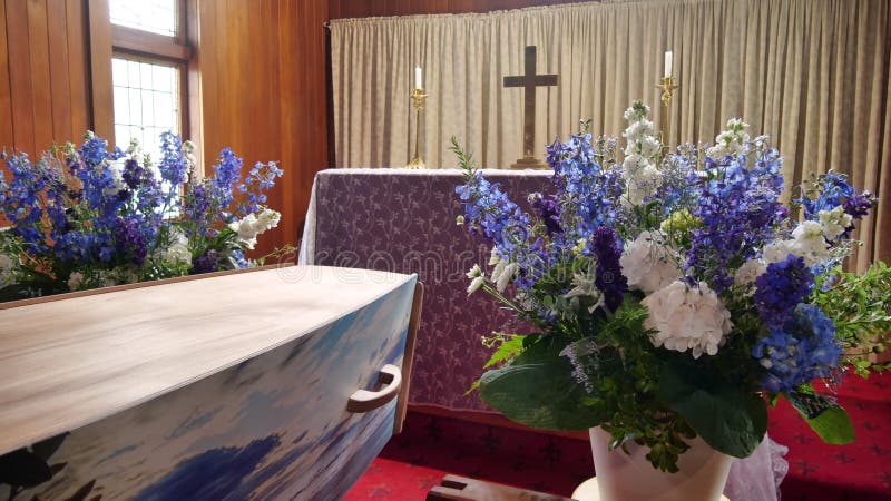Shot of Flowers Arrangement Used for a Funeral Service Stock Image ...