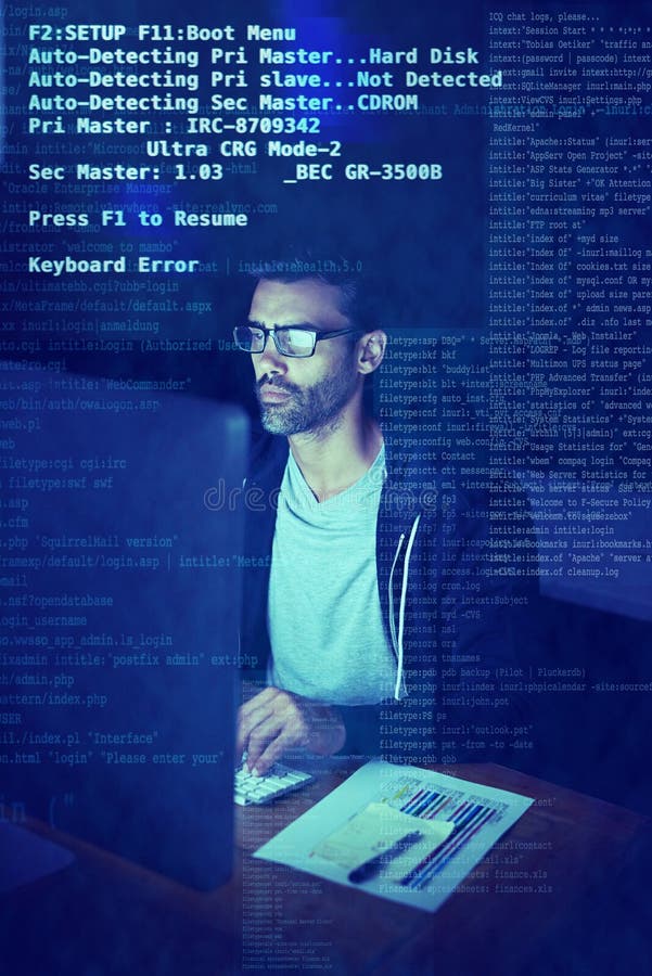 Hacking Is A Serious Business Shot Of A Focussed Computer Hacker Using