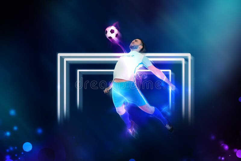 Shot of Football Player. Creative Design Stock Image - Image of gate ...
