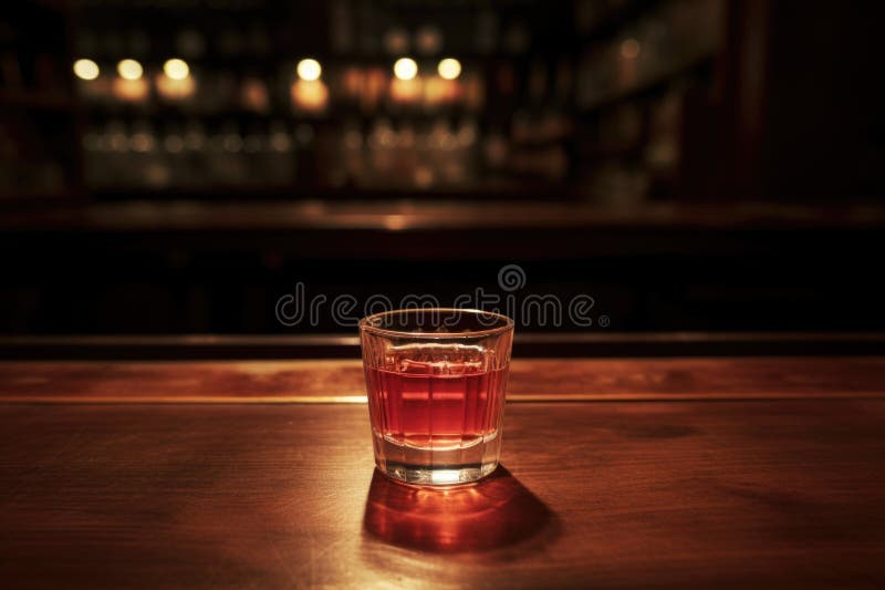 A Shot of a Forgotten Cocktail on an Empty Bar Counter Stock Photo ...