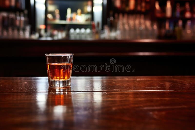 A Shot of a Forgotten Cocktail on an Empty Bar Counter Stock Image ...