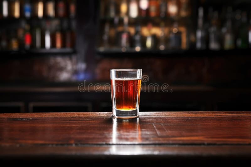 A Shot of a Forgotten Cocktail on an Empty Bar Counter Stock Photo ...