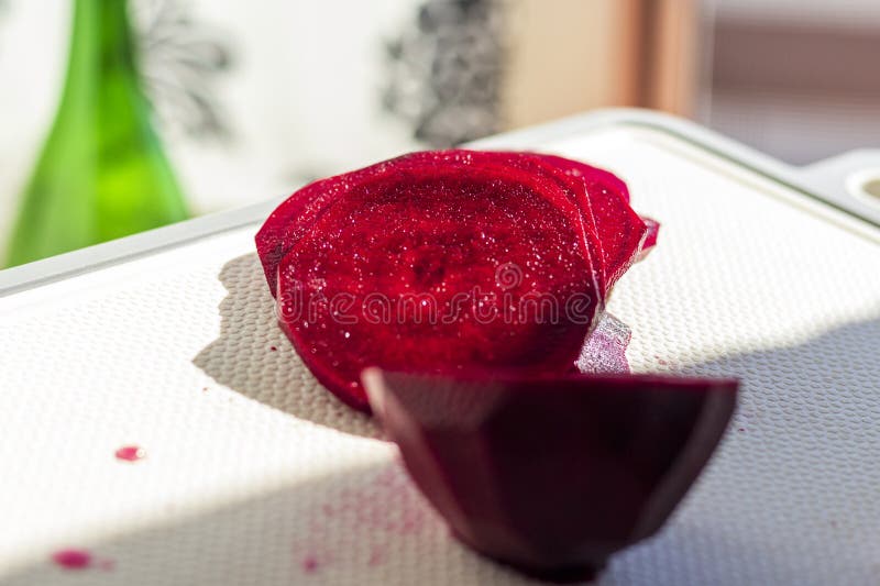 Shot of a Freshly Peeled and Cut Beetroot. Vegetable Stock Photo ...