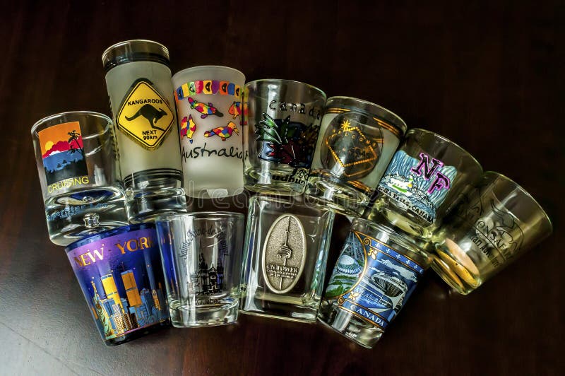 Shot Glass Travel Collections Stock Photo - Image of collections ...