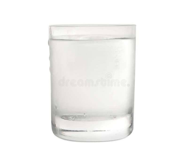 Shot Glass of Vodka with Ice Isolated on White Stock Photo - Image of ...
