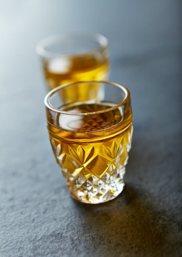 Shot Glasses of Herbal Vodka Stock Image - Image of life, close: 57182391
