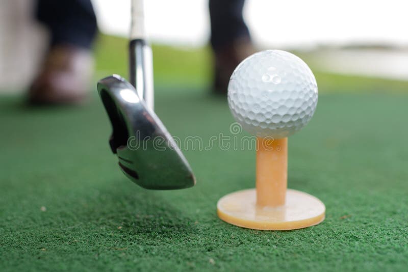 Shot Golf Ball with Golf Club Stock Image - Image of grass, conquering ...