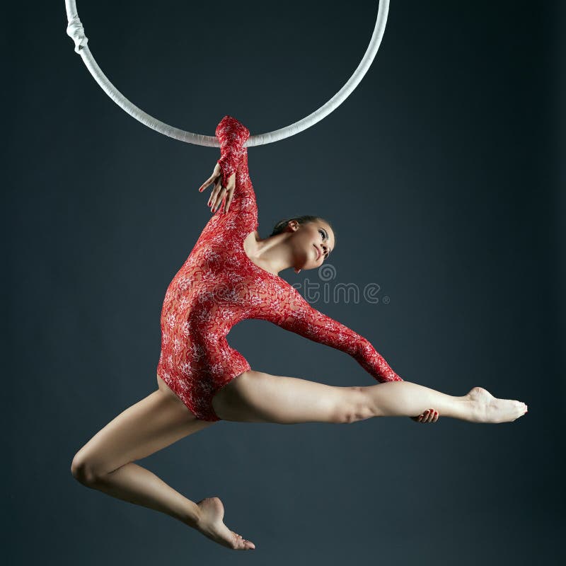 Shot of Graceful Female Aerialist Posing at Camera Stock Photo - Image ...