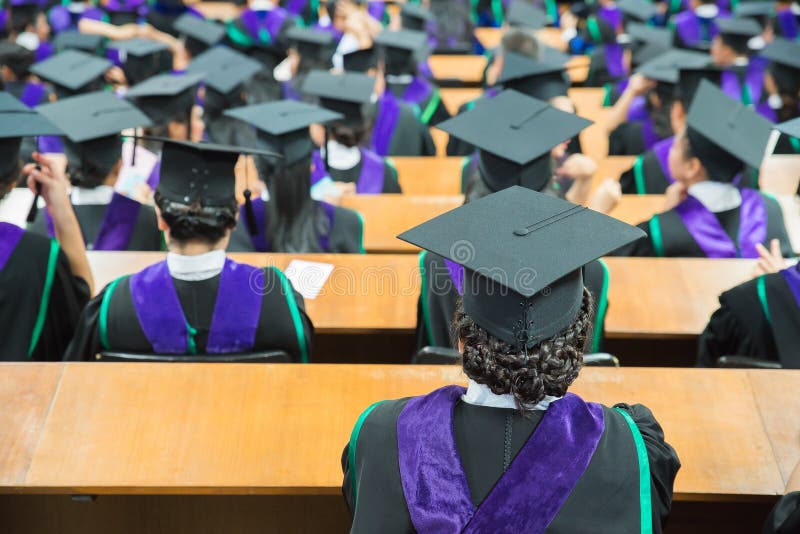 Shot of Graduation Caps during Commencement. Stock Photo - Image of ...