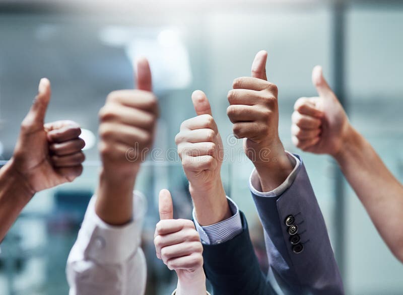 Good Job. Shot of a Group of Hands Showing Thumbs Up. Stock Photo ...