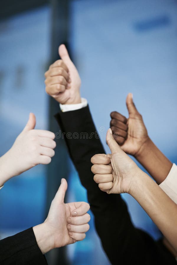 Great Job. Shot of a Group of Hands Showing Thumbs Up. Stock Image ...