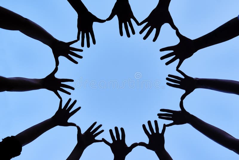 Collaborating As One. Shot of a Group of Hands Spread Out Together in a ...